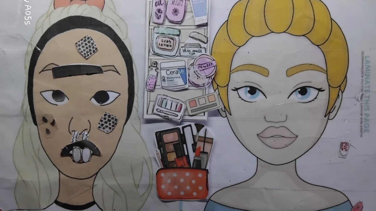 paper doll salon makeup/ game paper salon - YouTube