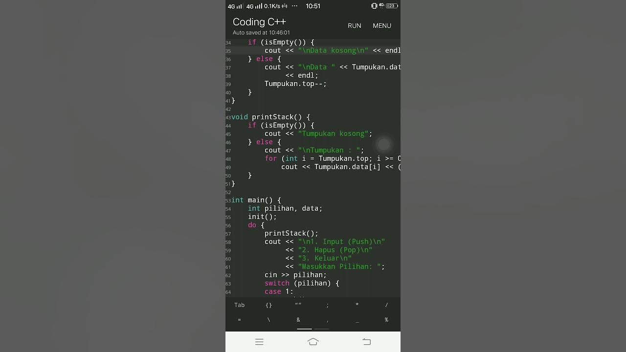 System Undo Redo menggunakan Stack dengan Array C++ - YouTube