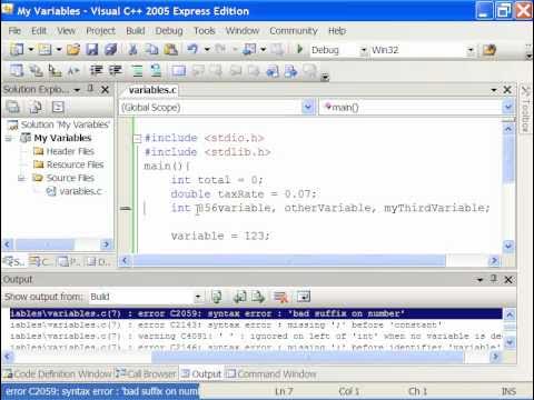COP1000 02 Variables and Data Types - YouTube
