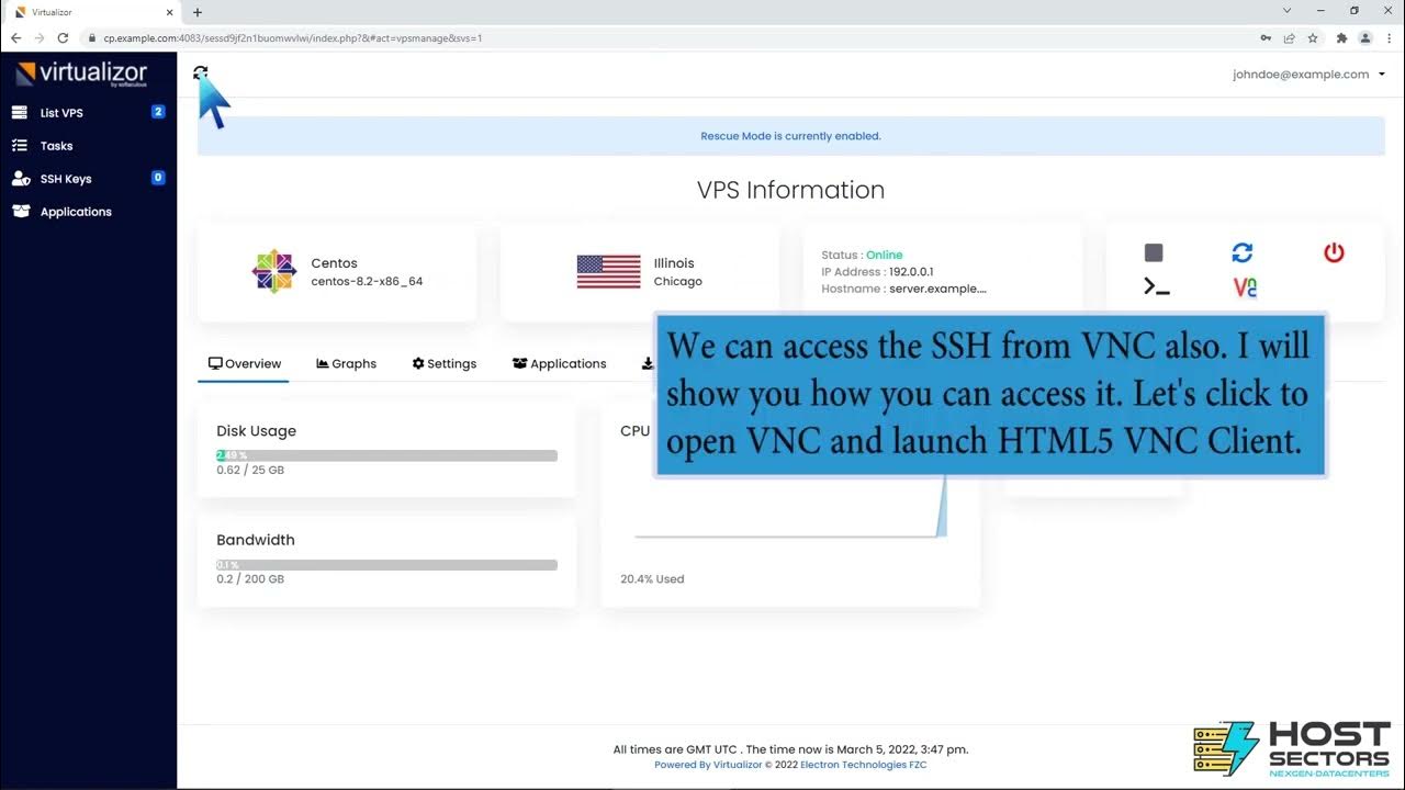 How to Boot VPS in Rescue Mode Using Virtualizor HostSectors - YouTube