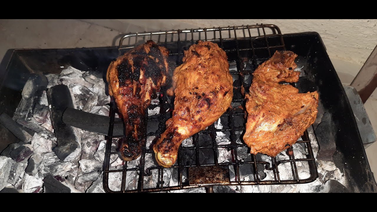 Chicken Tandoori using coal - YouTube