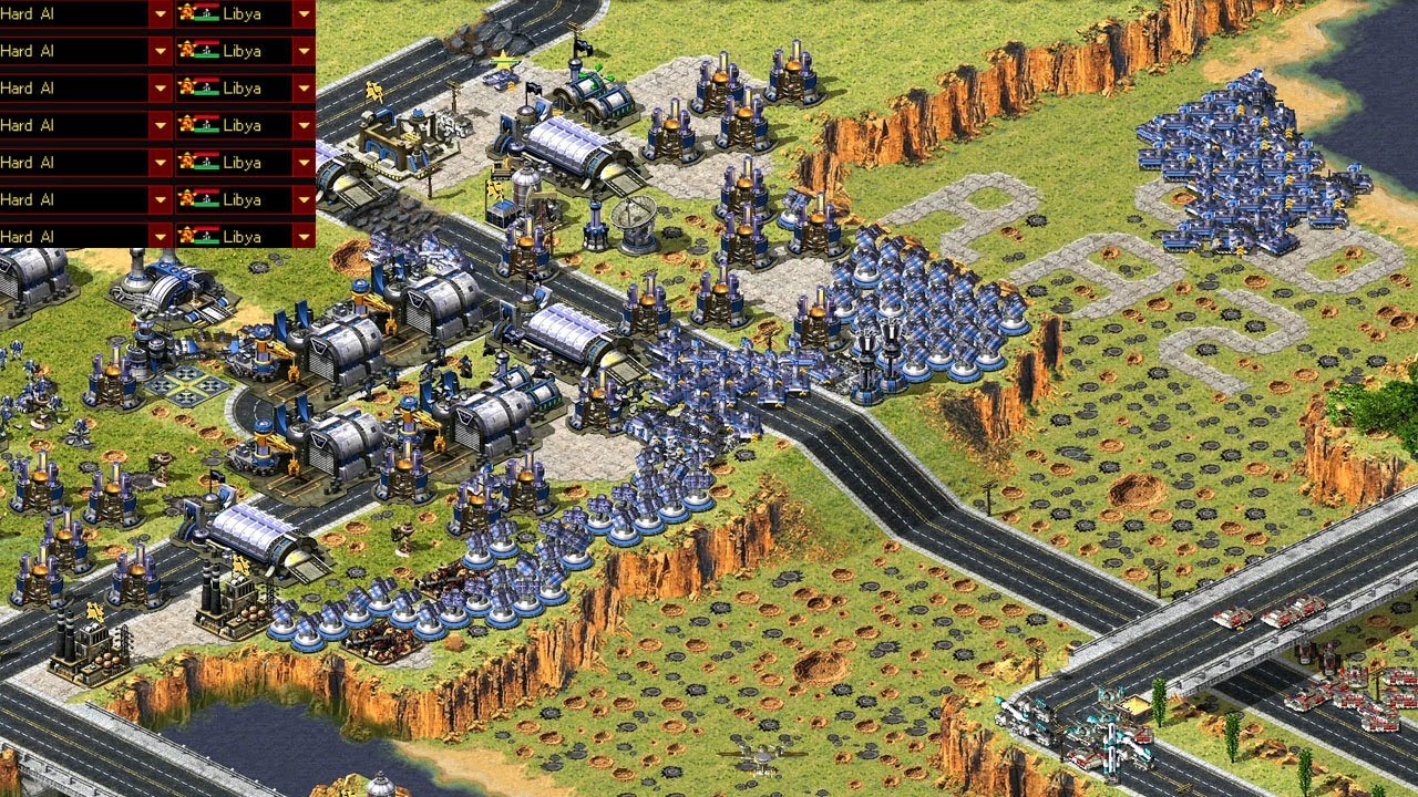 Red Alert 2 | Yuri's Revenge | 7 vs 1 | 7 Libya vs 1 Great britian ...