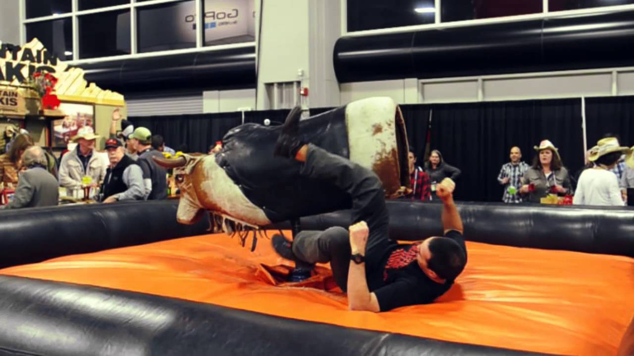 MK Goes to the Rodeo: Mechanical Bull Buck Off - YouTube