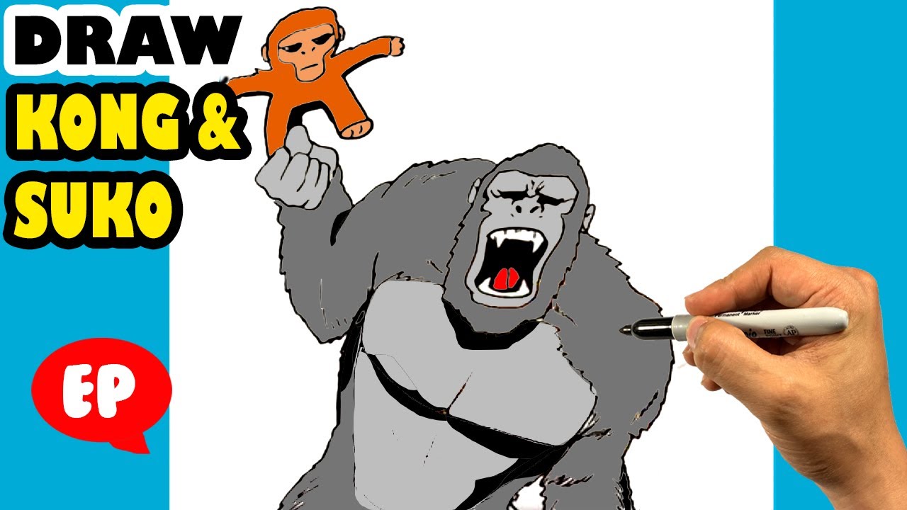 How to Draw KONG using SUKO as Weapon | Godzilla x Kong New Empire ...