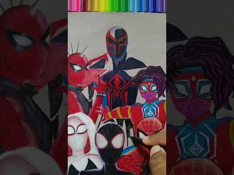 Drawing Spiderman 2099 Miguel O'Hara part-6 step by step tutorial ...