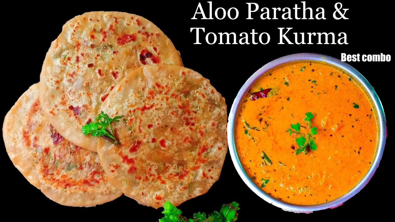 Saravana Bhavan style Aloo Paratha & Tomato Kurma | Best Combo for ...