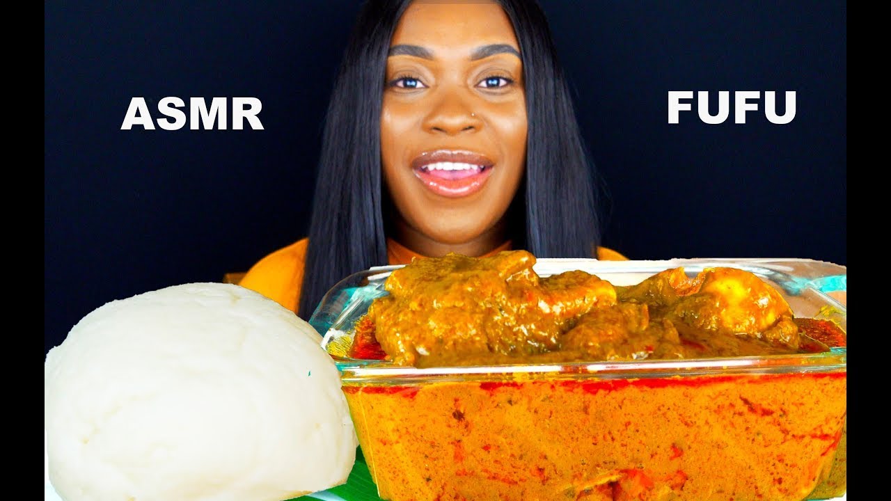 ASMR SPICY TEE FUFU & PALMNUT SOUP MUKBANG BANGA SOUP NO TALKING Soft ...