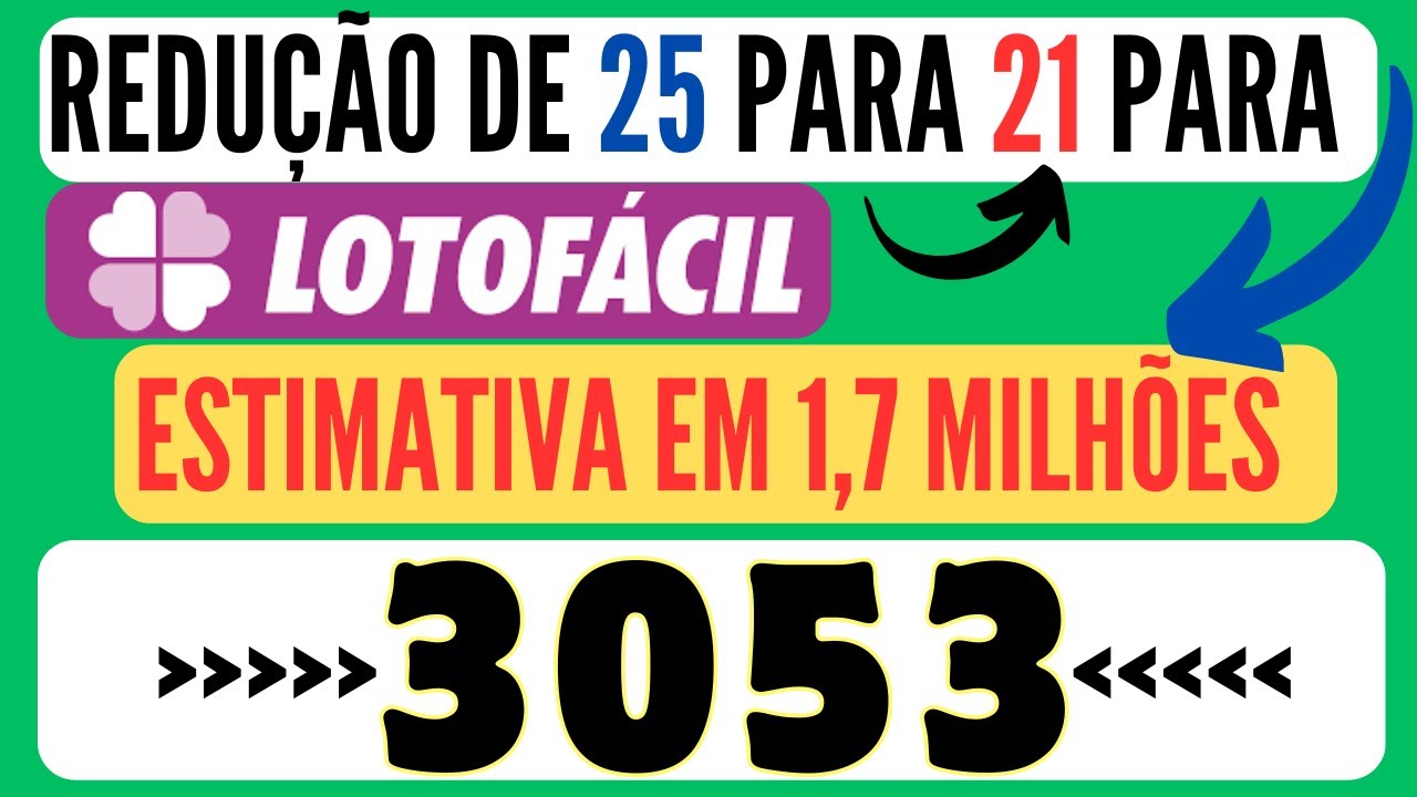 LOTOFÁCIL 3053 | REDUÇÃO DE 25 PARA 21 DEZENAS - YouTube