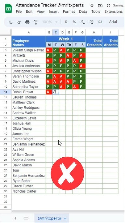 Attendance Tracker in Excel sheet using checkbox | Itxperts #excel - YouTube