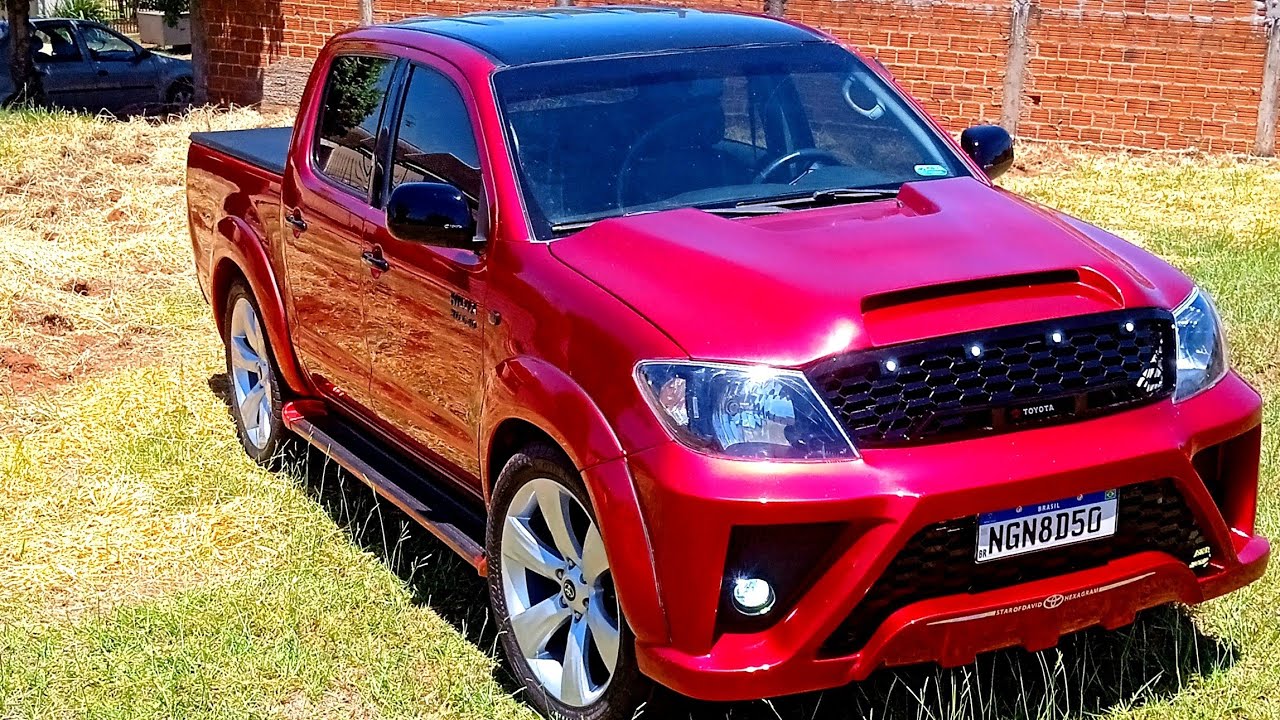 Hilux 2007 modificada tuning fibra de vidro, vermelho Candy. - YouTube