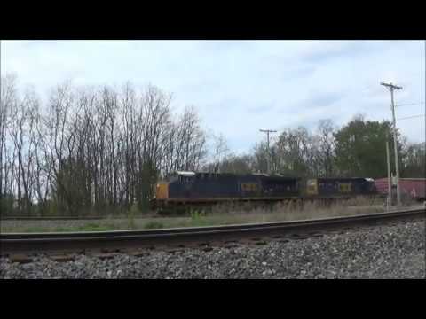 CSX Freight Q385 - ES44AH #3408, YN3 SD40-2 #8234 & Rear DPU ES44AH ...