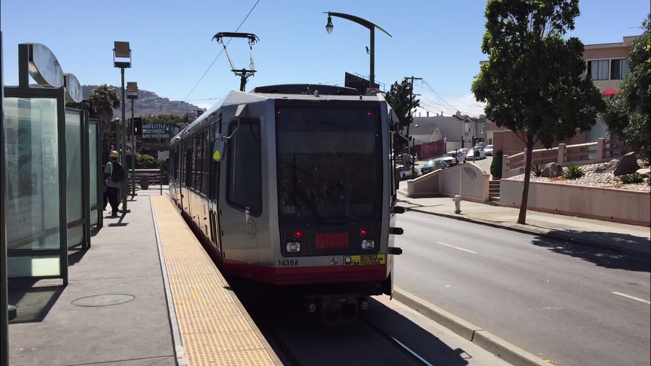 MUNI Metro HD 60 FPS: Breda Light Rail Vehicle 1436 on T Third Departs ...