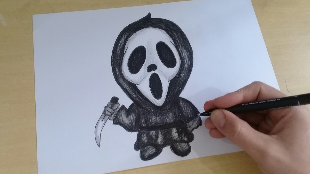 COMO DESENHAR o GHOST FACE CHIBI passo a passo - YouTube