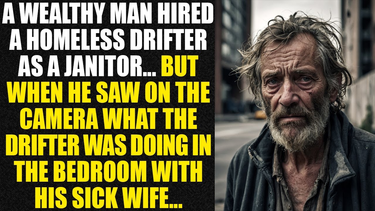 A wealthy man hired a homeless drifter as a janitor. But when he saw on ...