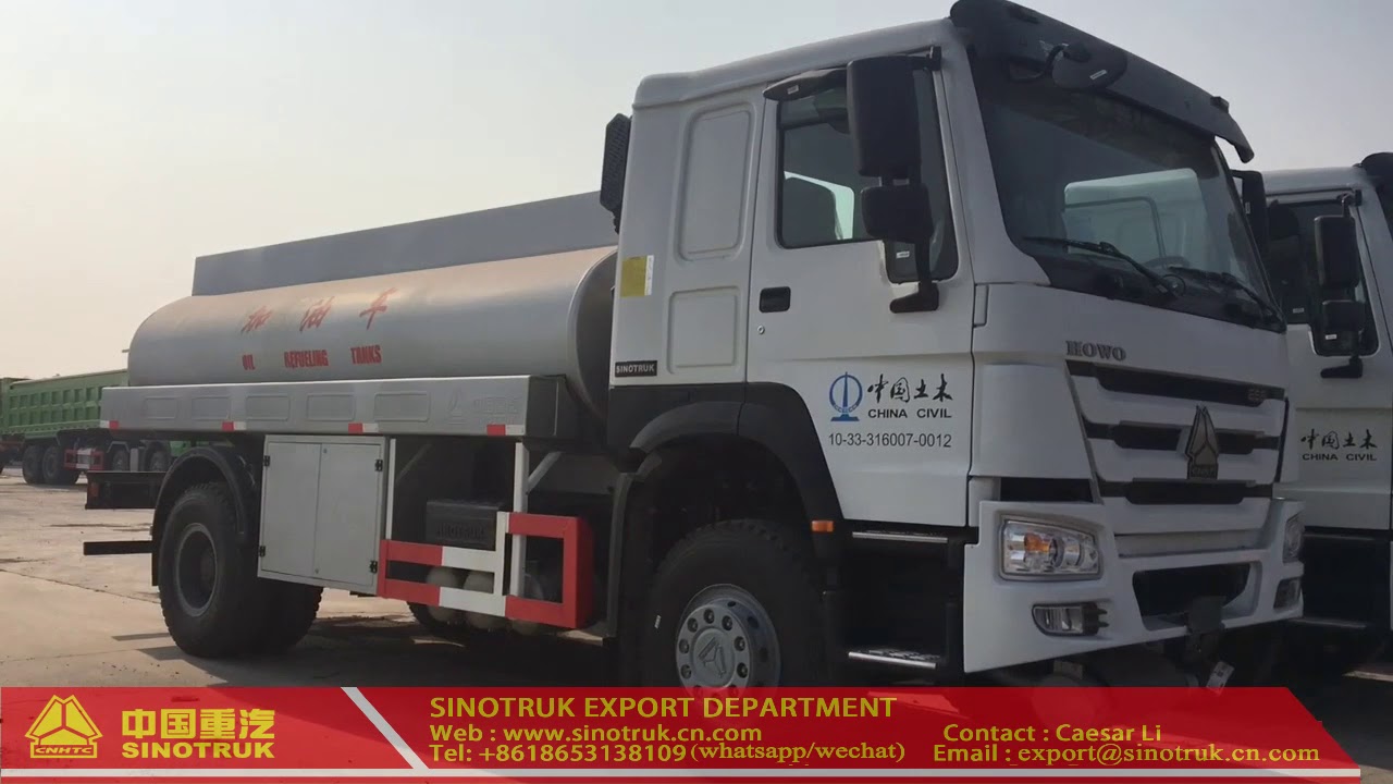 HOWO diesel tank trucks,fuel tanker China - YouTube