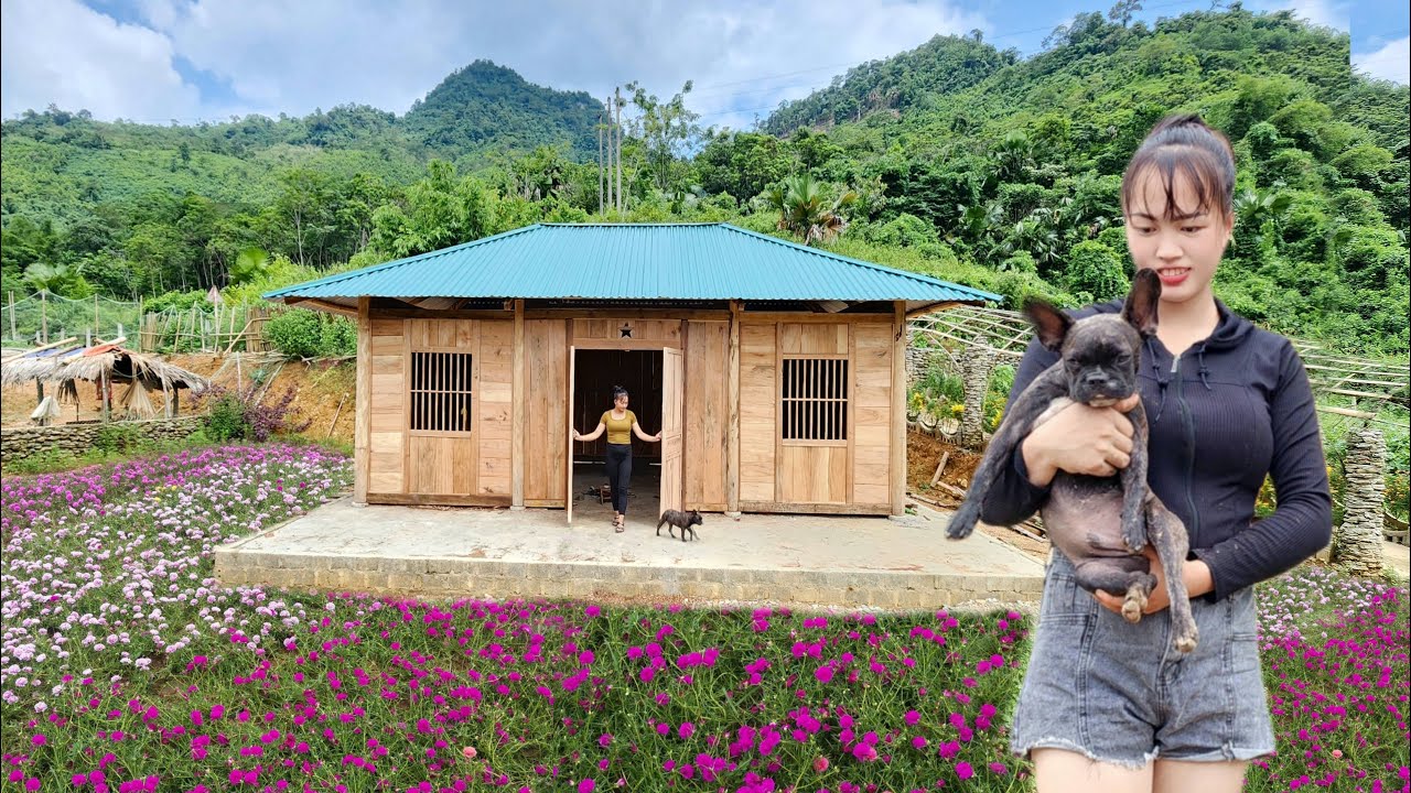 TIMELAPSE: 400 days of building a farm. The genius girl built a wooden ...