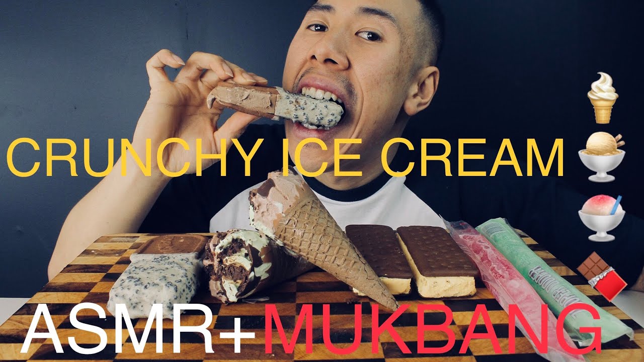 Asmr Mukbang 4 Different Ice Cream Extremely Cruchy Sounds Youtube