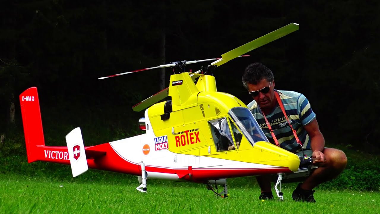 GIANT K -MAX KAMAN 1200 FLETTNER DOUBLE ROTOR SYSTEM RC SCALE TURBINE ...