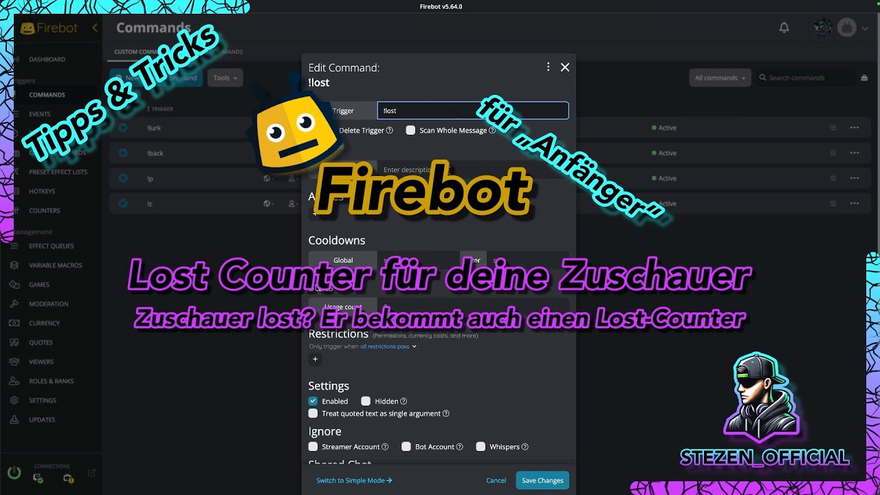 Firebot | Tipps und Tricks für (Anfänger) | Der Zuschauer-Lost-Counter ...