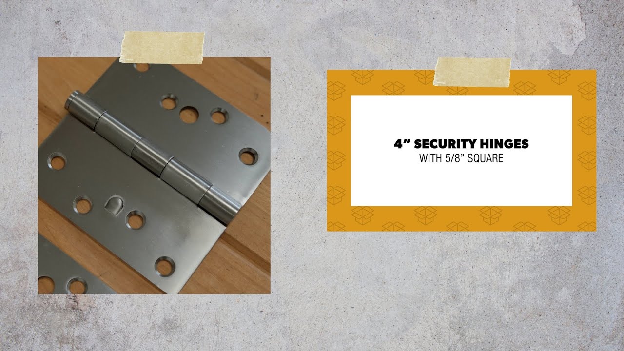 Stainless Steel Hinges With Security Tab - 4" X 4" With 5/8" Radius ...