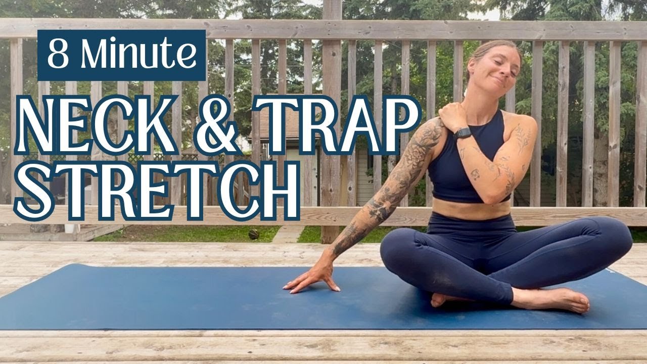 8 Minute Neck & Trap Stretch | Quick and Simple, Seated & Beginner ...