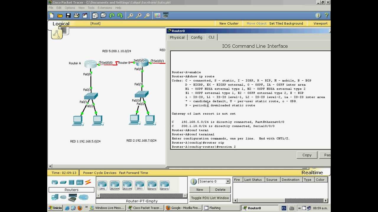 CISCO PACKET TRACER CONFIGURANDO ROUTERS - PARTE 4 - YouTube