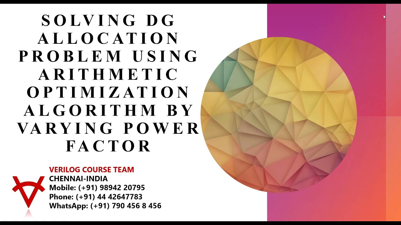Solving Dg Allocation Problem Using Arithmetic Optimization Algorithm 5251