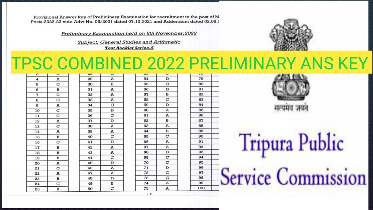 TPSC COMBINED MISC 2022 TENTATIVE ANS KEY// TPSC MISC TENTATIVE ANS KEY ...