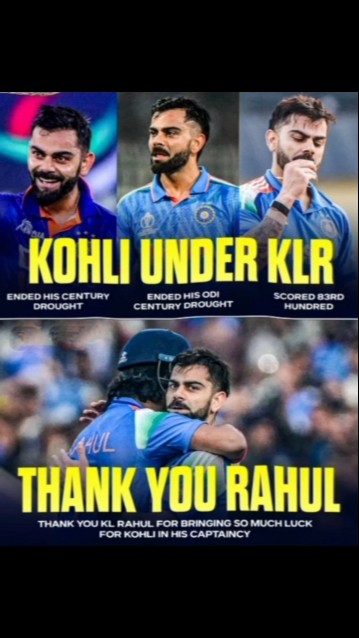 THANK YOU KL RAHUL FOR BRINGING SO MUCH LUCK FOR KOHLI - YouTube