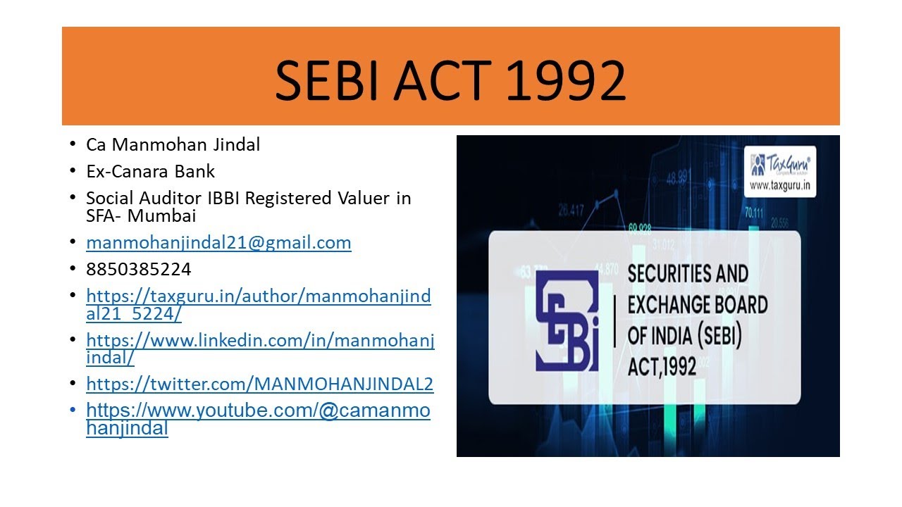 SEBI ACT 1992 - YouTube