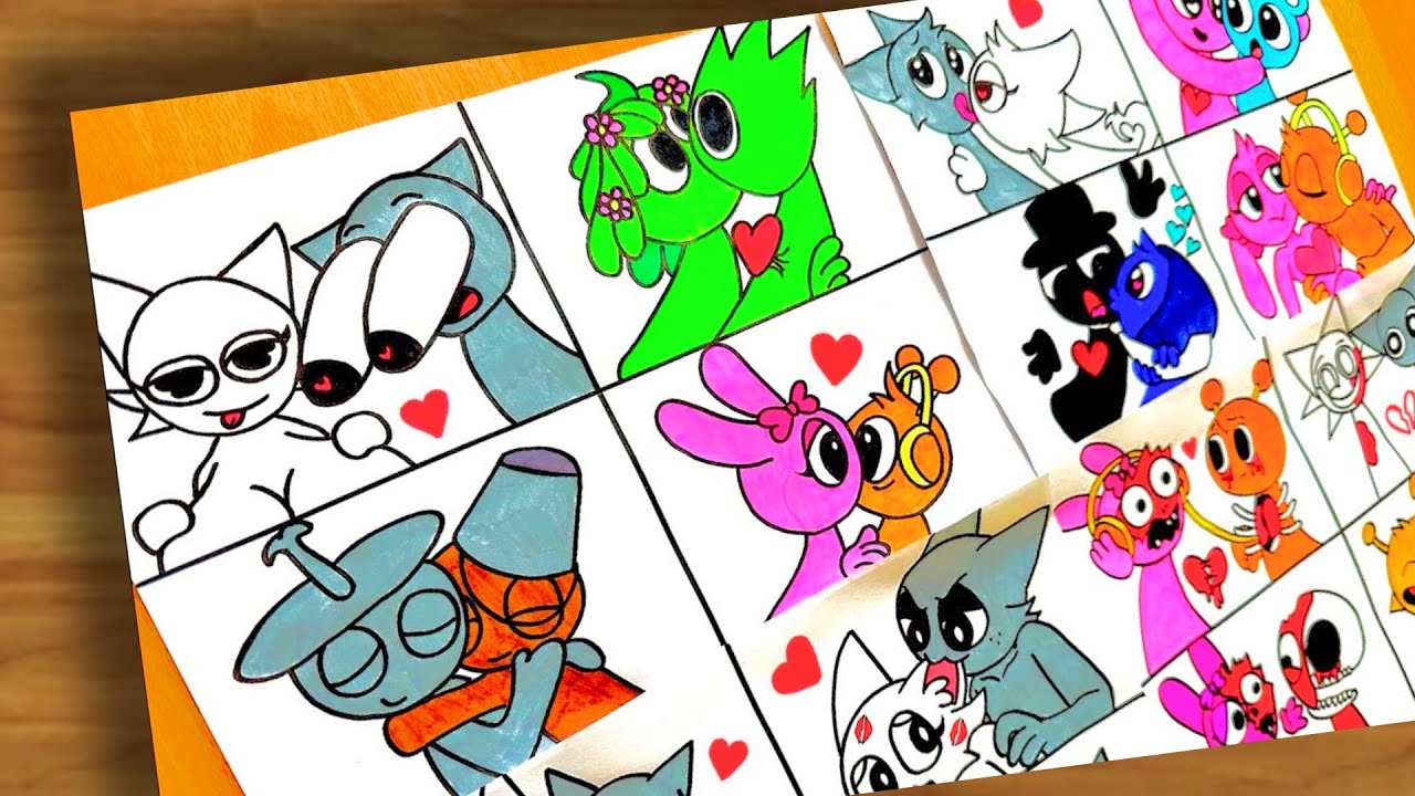 Drawing ALL Pyramixed Sprunki Love Couple 💚||Mroona and Wyrum|| - YouTube