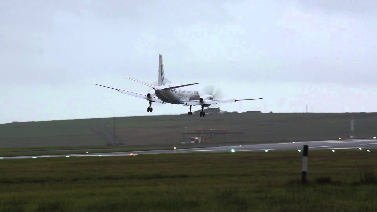 SAAB 340 Flybe is landing to Inverness Airport, Scotland. Watch HD and ...