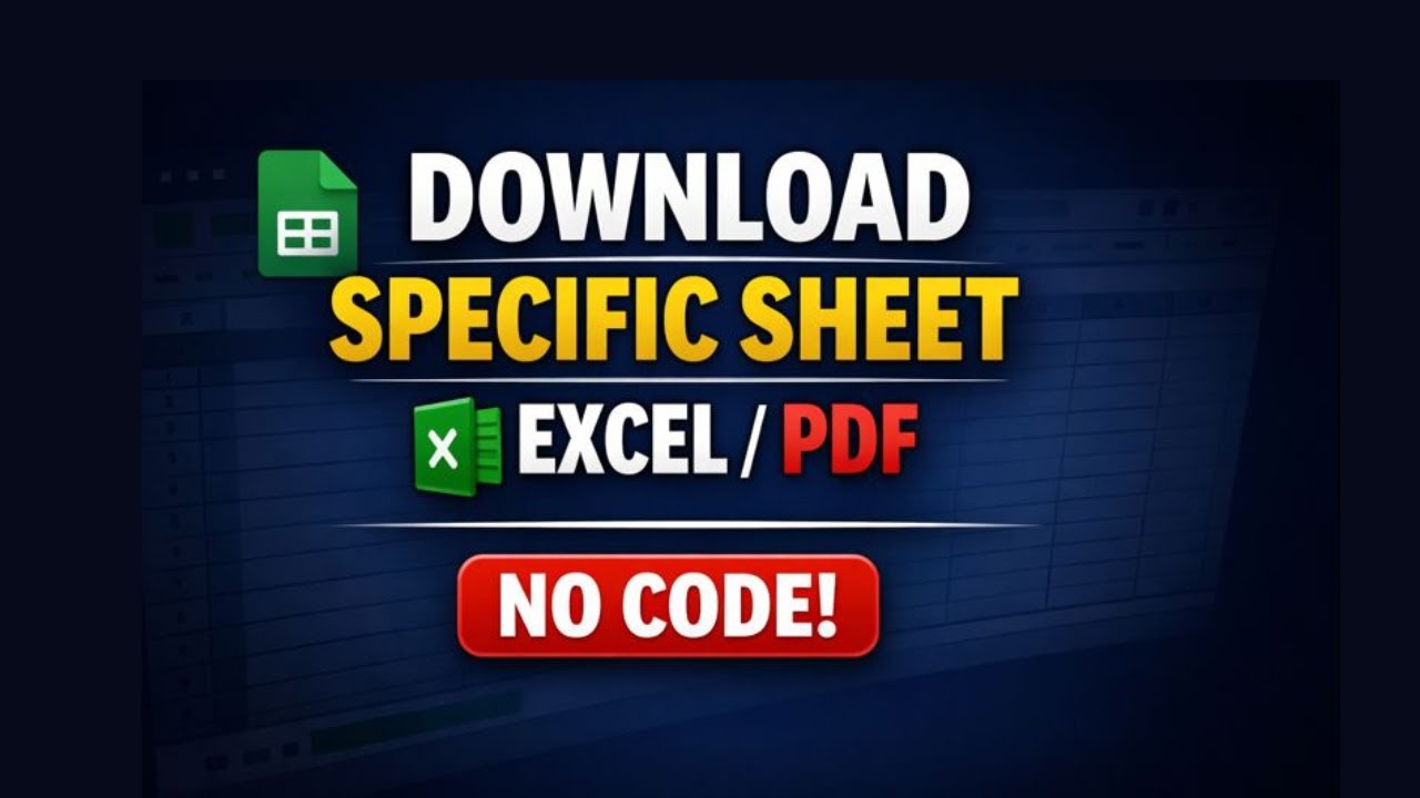 How to Download a Specific Sheet from Google Sheets as Excel or PDF No ...
