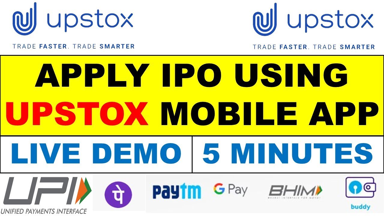 APPLY IPO USING UPSTOX MOBILE APP | APPLY IPO USING UPI IN UPSTOX | UPI ...
