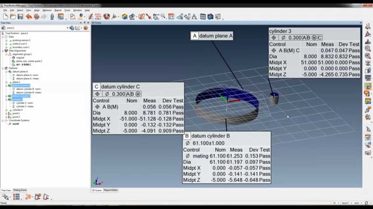 True Position Without Cad PolyWorks 2015 - YouTube