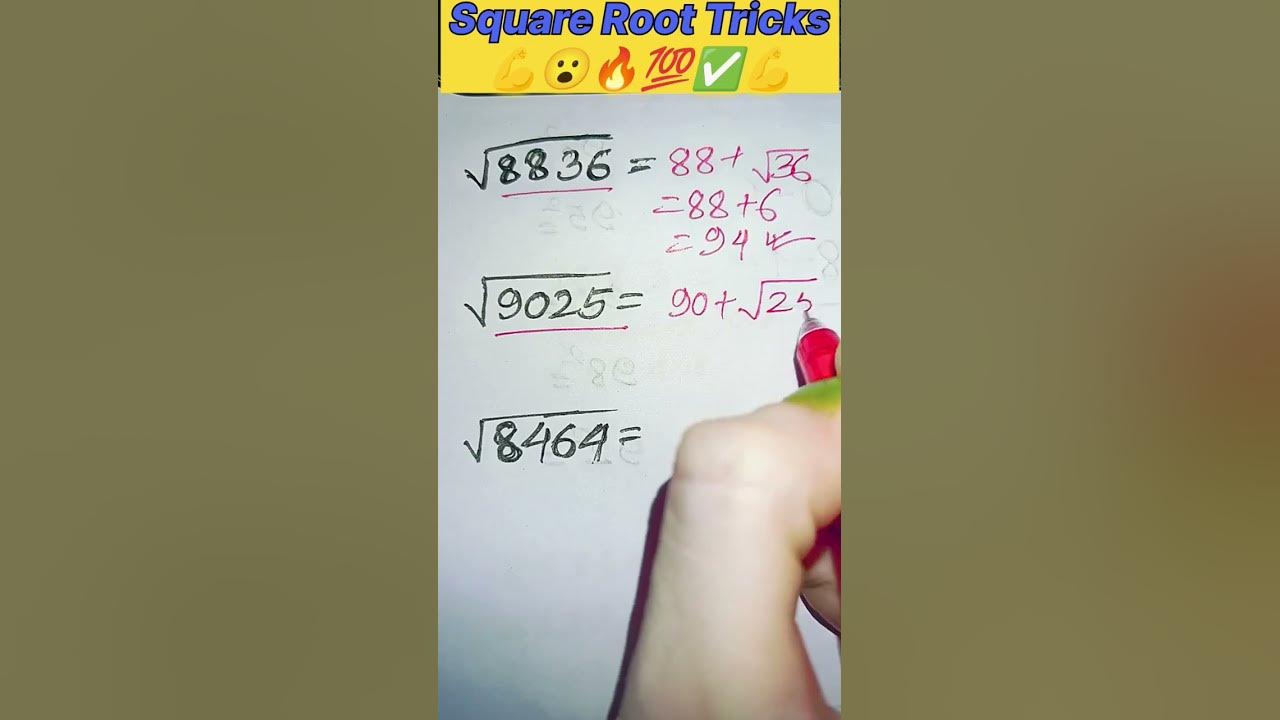 Fast Square Root Tricks 💪🔥😮 #maths #shortsfeed #mathtricks #easytricks #easymaths #shorts # ...