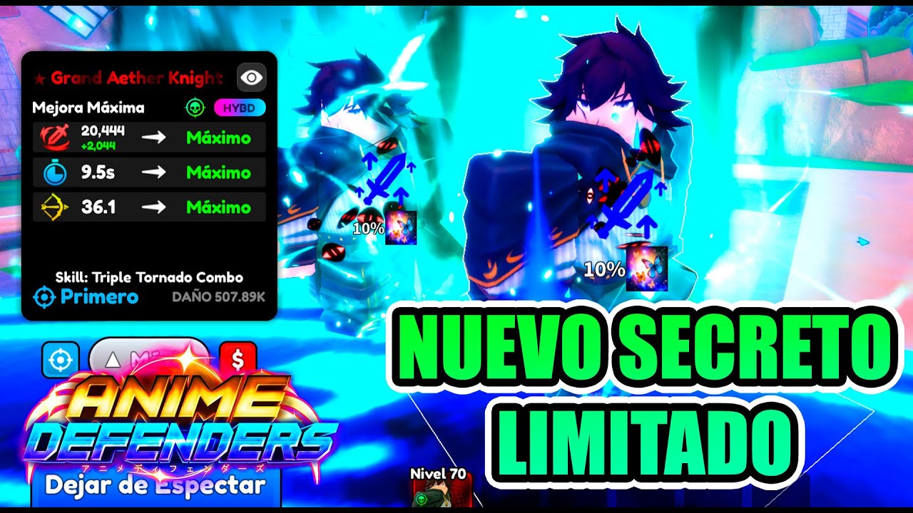 🦋GRAND AETHER KNIGHT SHOWCASE🦋 SECRET LIMITADO 🌌 ANIME DEFENDERS 🌌 # ...