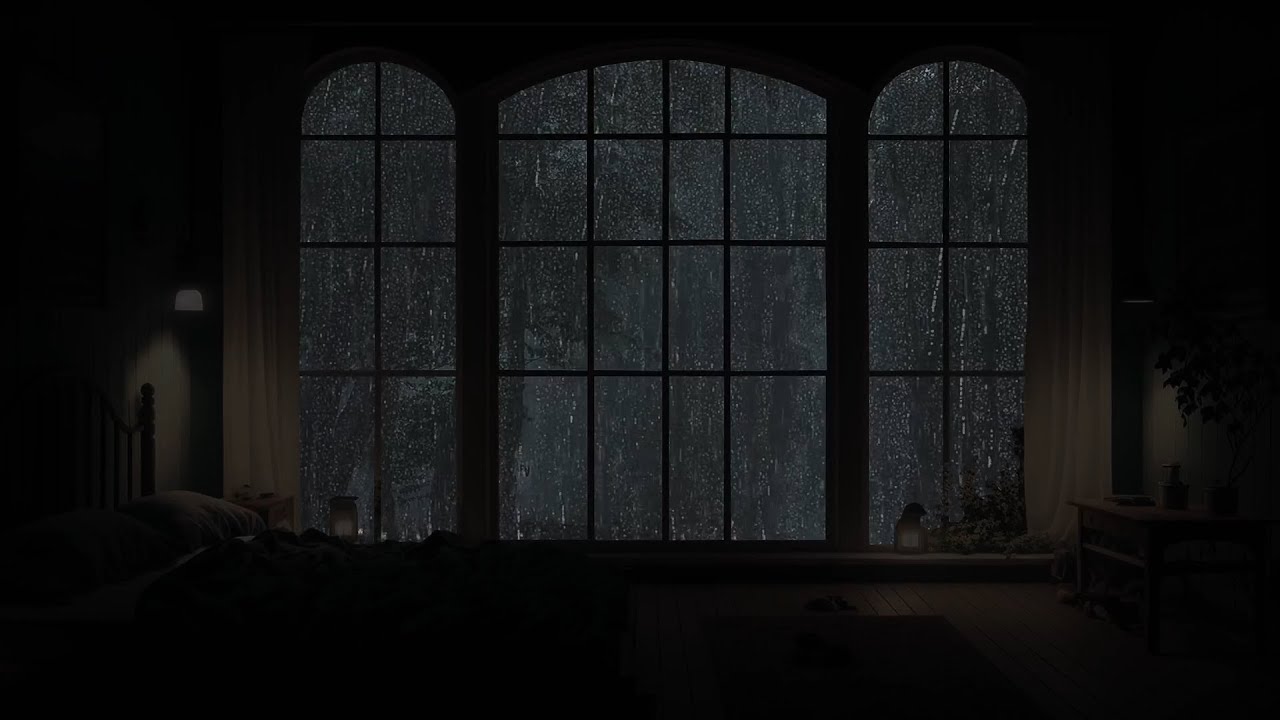 Rain Ambience on Window to Fall Asleep Instantly | Rain Sounds in Night ...