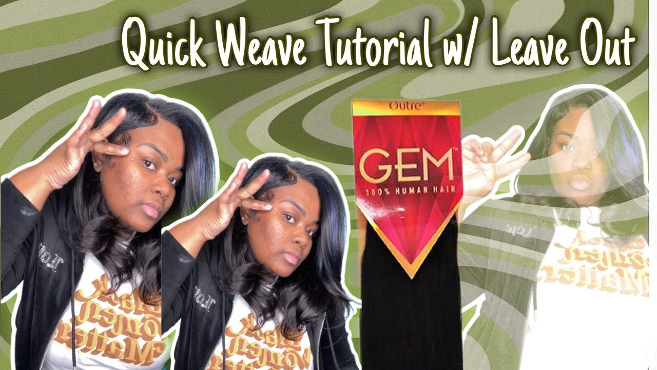 How To : Natural Quick Weave With Leave Out - PROTECTIVE STYLE - YouTube