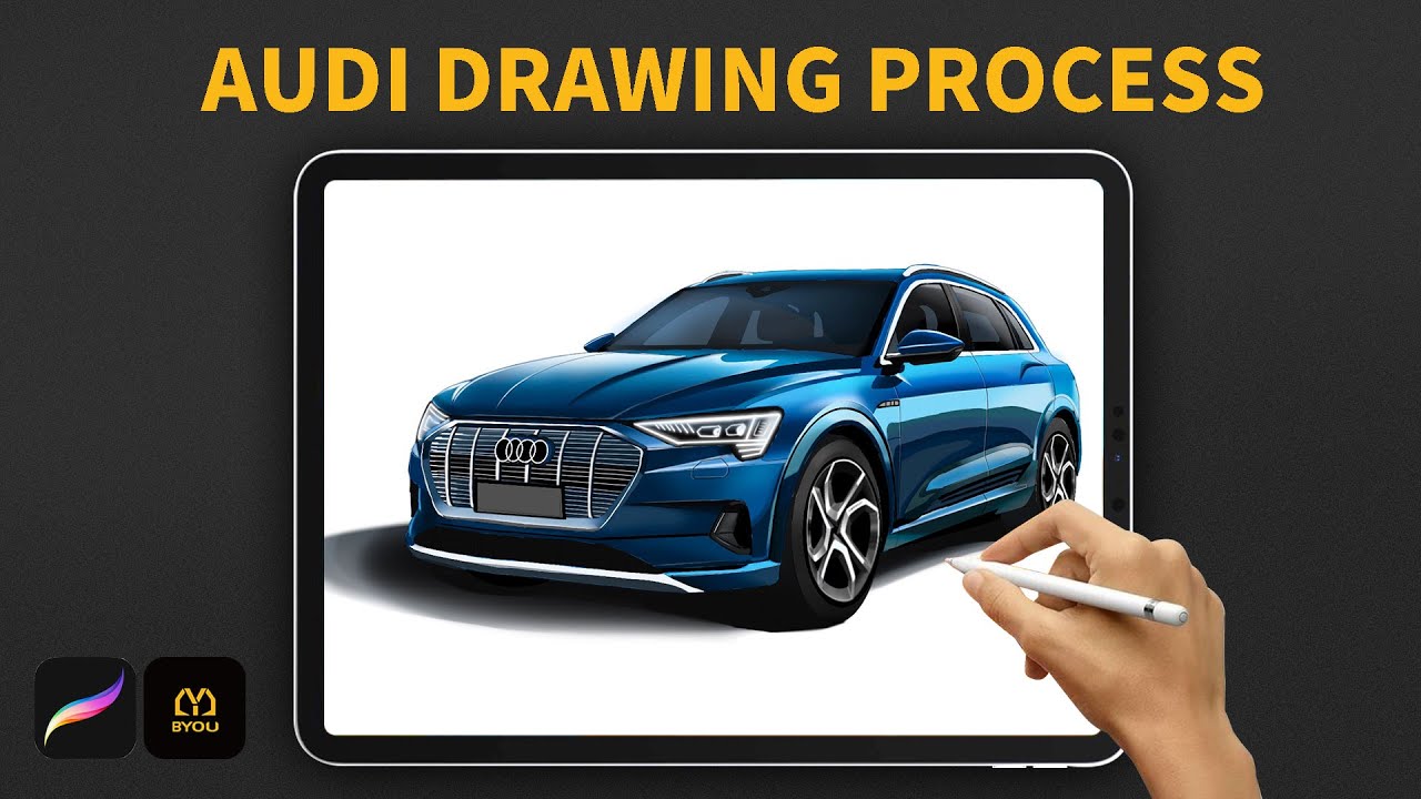 Sketch A Car with Procreate App【2020 Audi E-Tron】 - YouTube