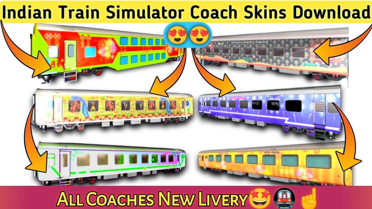 Indian Train Simulator Unlocked All Coaches Skins || Indian Train ...
