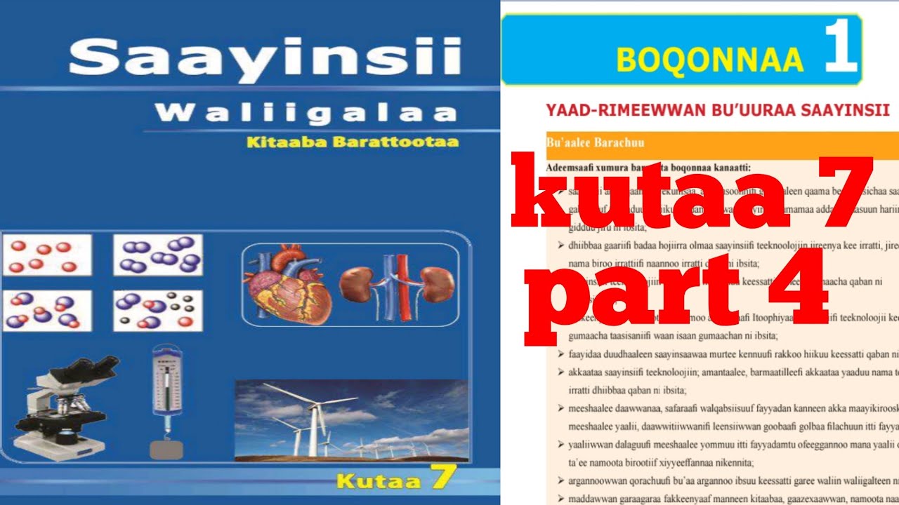 Saayinsii waliigalaa kutaa 7ffaa boqonnaa 1 part 4 - YouTube