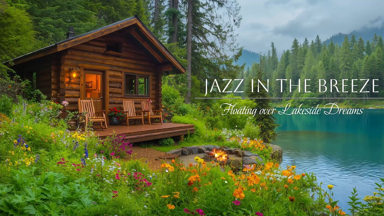 🌼 Lakeside Jazz Cabin Retreat | Peaceful Morning Jazz & Nature Ambience ...