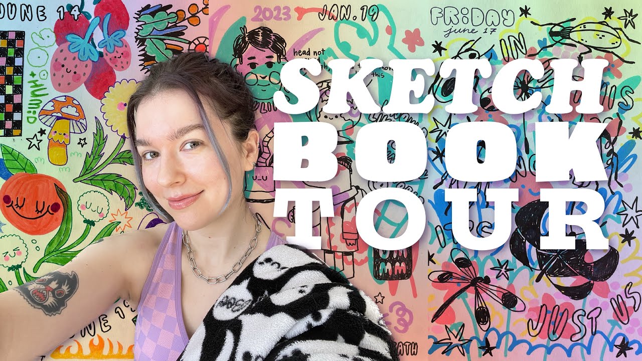 HALFWAY FINISHED SKETCHBOOK TOUR Digital Artist's Sketchbook - YouTube