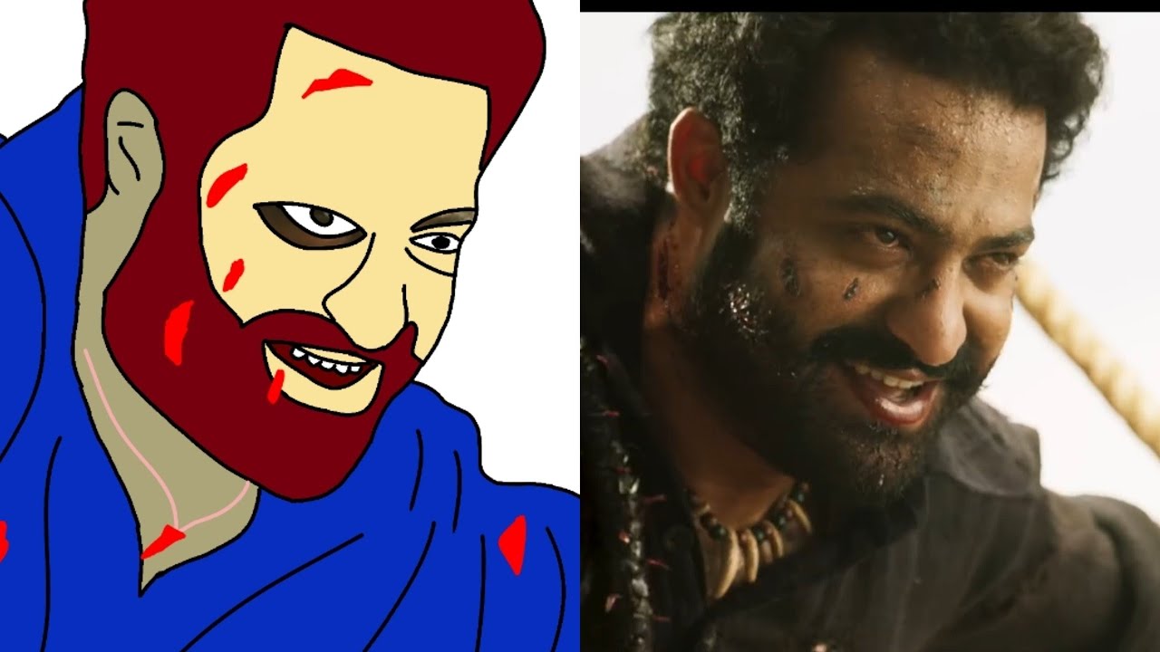 Komuram Bheemudo Song (Full Video) - RRR - Ram Charan _Funny Animation ...