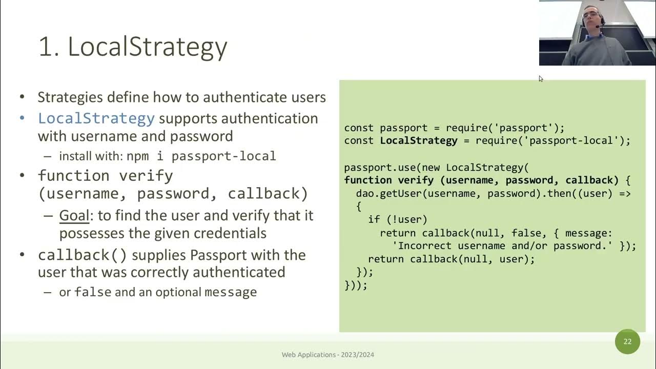 WA-2024-L35: Authentication and sessions, with passport.js - YouTube