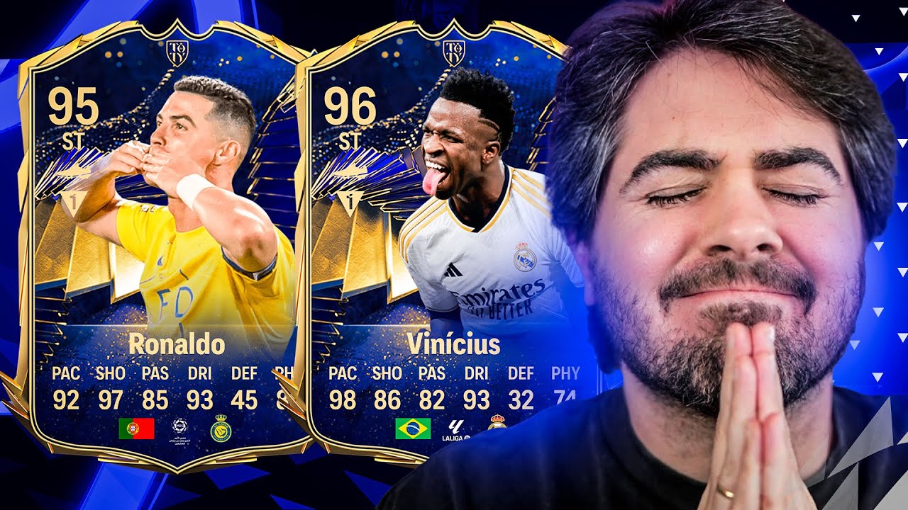 CONSEGUI CR7 TOTY E VINI JR TOTY!!! A DUPLA ICONICA DO REAL MADRID! FUT ...