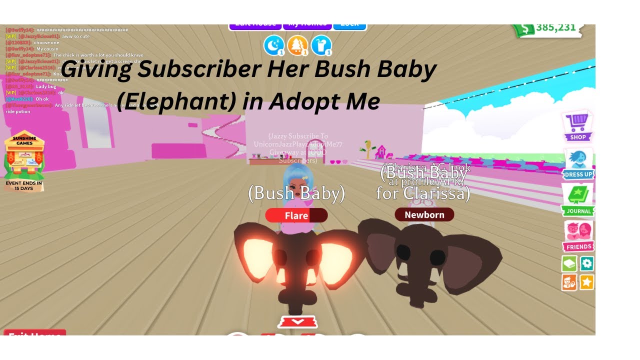 Subscriber Wins Bush baby (bush elephant) in adopt me!! - YouTube