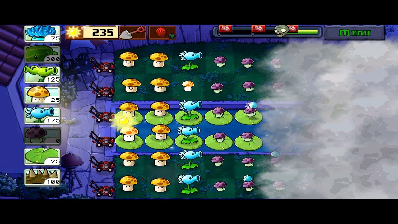plants vs zombies fog mode level 2 - YouTube