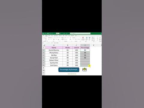 How to Calculate the Percentage in Excel (Formula) #shortsvideo #shortvideo #shorts - YouTube